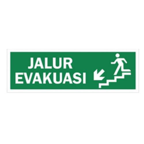 Jual Rambu jalur evakuasi turun tangga arah kiri - akrilik skotlet ...