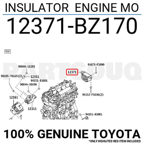 Jual Insulator, Engine Mounting, Rear No.1, Ori Toyota 12371-0C190 ...