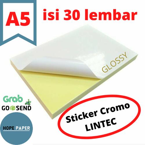 Jual Kertas Sticker Chromo Glossy A5-30 lbr / Kertas Stiker / Stiker ...