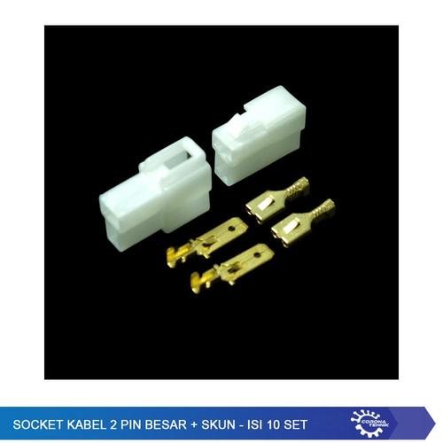 Jual Socket Kabel 2 Pin Besar + Skun - Isi 10 Set - Jakarta Barat ...