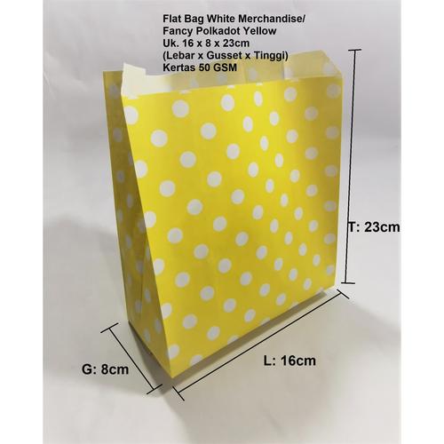 Jual Paperbag Flat Kantong Kertas Warna Kuning Polkadot (L) Souvenir ...