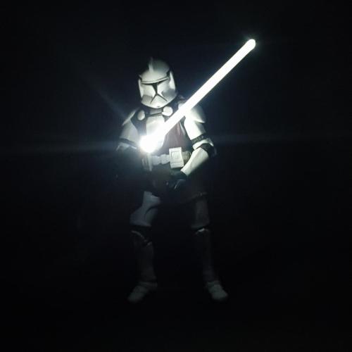 Jual LIGHTSABER LED Putih 6 CM Star Wars Ashoka Mandalorian Black ...