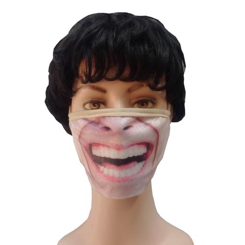 Jual Masker Kain 3 Lapis/ply Katun Gambar Wajah Senyum - Masker Lucu ...