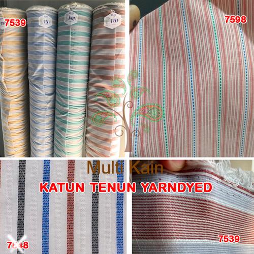 Jual bahan kain katun tenun yarndyed salur basik basic meter grosir ...