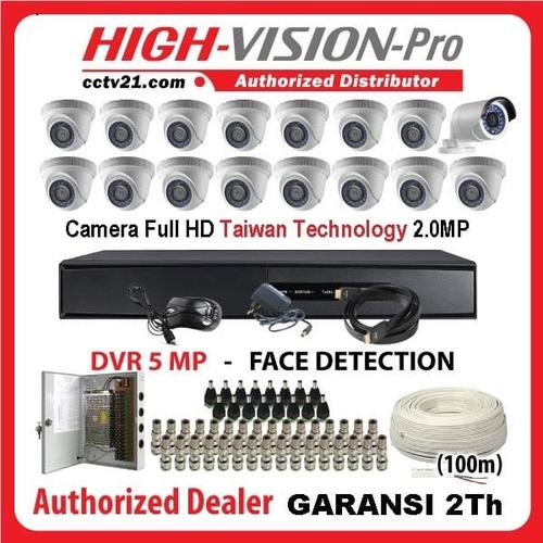Jual Paket 16 Camera High-Vision-Pro 2MP DVR-5MP-With Face Detection ...