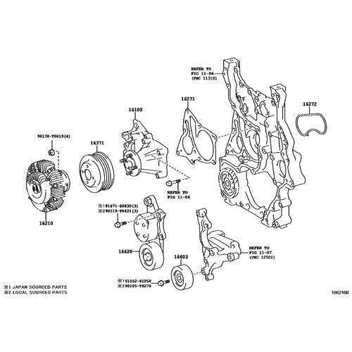 Jual Pulley, Fan, Ori Toyota 16371-0E010 Fortuner/Hilux/Innova/Kijang ...