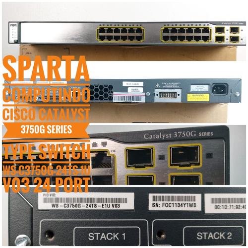 Jual Cisco catalyst 3750G series Type switch WS-C3750G-24TS-1U V03 24 ...