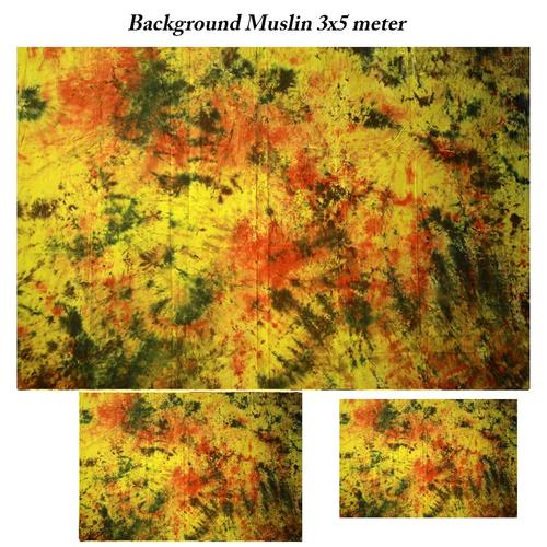Jual Background Foto Muslin Corak dominan kuning hijau coklat merah ...