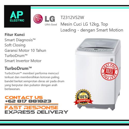 Jual MESIN CUCI LG T2312VS2W TOP LOADING 12 KG INVERTER T2312 PUTIH ...