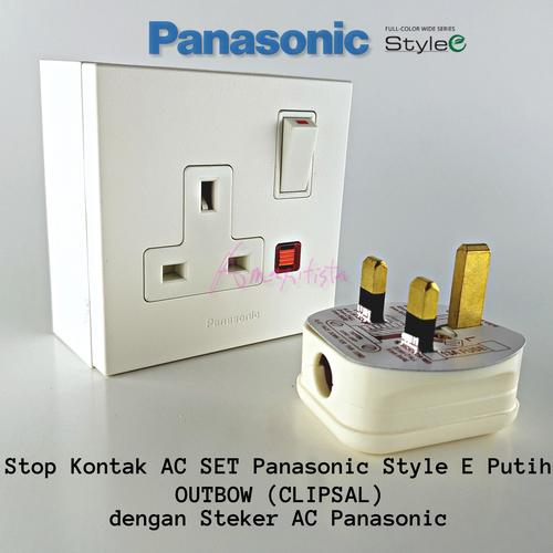 Jual Stop Kontak AC SET Panasonic Style E Putih OUTBOW (CLIPSAL ...