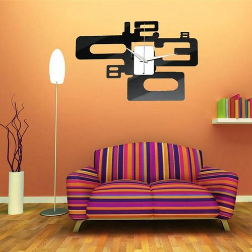 Jual Modern Art Number Design Wall Clock Acrylic Mirror Surface Home ...