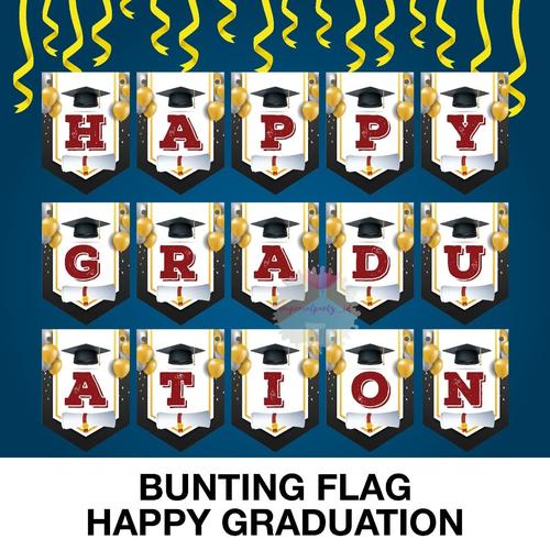 Promo Banner Bunting Flag Happy Graduation Wisuda Lulus Toga Ijasah ...