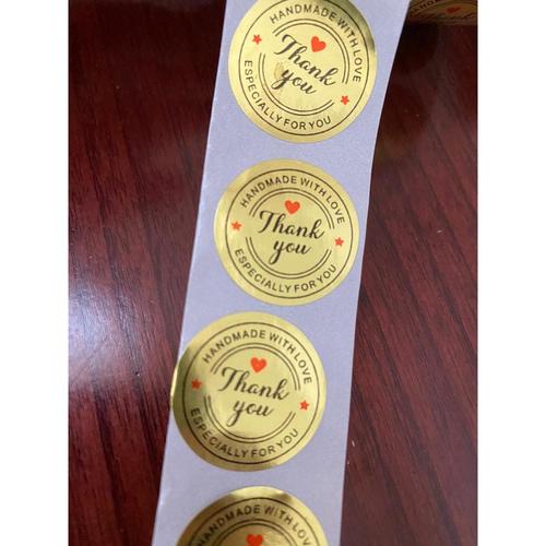 Jual Stiker Label Sticker Thank You EMAS GOLD Gift Bakery Handmade Love ...