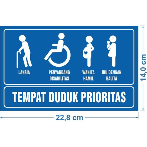 Jual STIKER TEMPAT DUDUK PRIORITAS 22x14 - Biru, A4 20x30cm - Kota ...