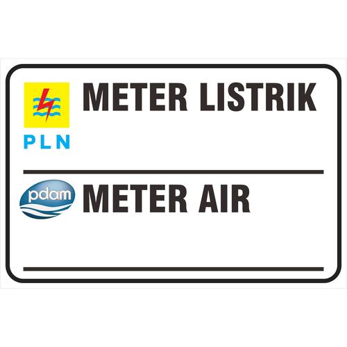 Jual STIKER VINYL METER AIR & PLN 46X30,5CM - Putih, A4 20x30cm - Kota ...