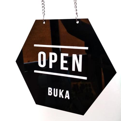 Promo Open Closed Hexagon Signage | Sign Board Akrilik Timbul - Jakarta ...