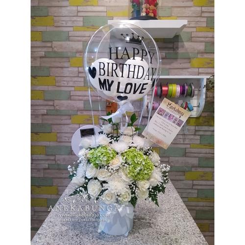 Jual Fresh Flower Birthday Balloon Balon Bunga Asli Ulang Tahun Ballon ...