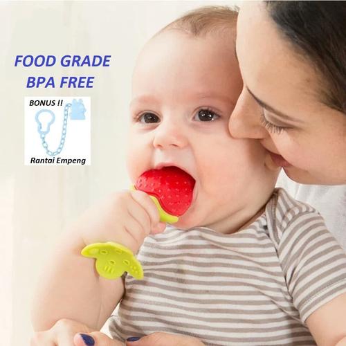 Jual Baby Teether Gigitan Bayi berbentuk Buah Mainan Gigi Silikon ...