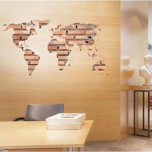 Jual SK9212 Map Peta Bata WALLSTICKER STIKER DINDING UK 60X90 - Kota ...