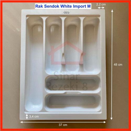 Jual Rak Tempat Sendok PUTIH Import M 45 Garpu Pisau Sekat Laci Dapur ...