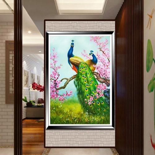Jual Dekorasi Rumah Lukisan Setik Silang Berlian 5D Burung Merak DIY ...