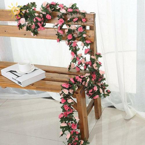 Jual Bunga Rose Vine Garland Model Imitasi Warna Pink Untuk Digantung ...