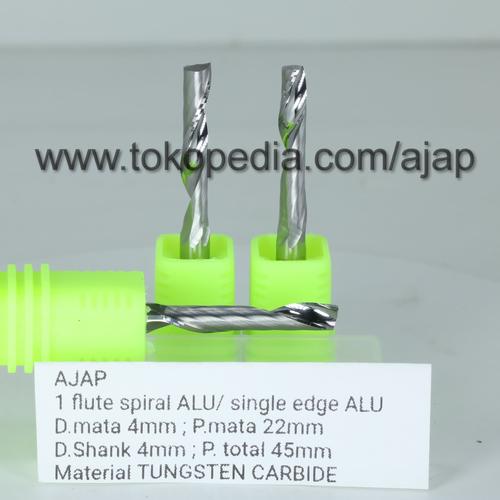 Jual MATA ROUTER CNC SINGLE FLUTE 1Flute 4 mm CUTTER ALUMINIUM ENDMILL ...