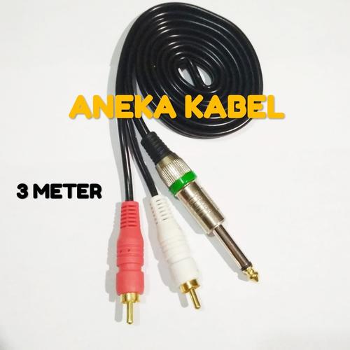 Jual Kabel Audio TRS/Akai MONO Male To 2 RCA Gold Plate Male L/R 3 ...