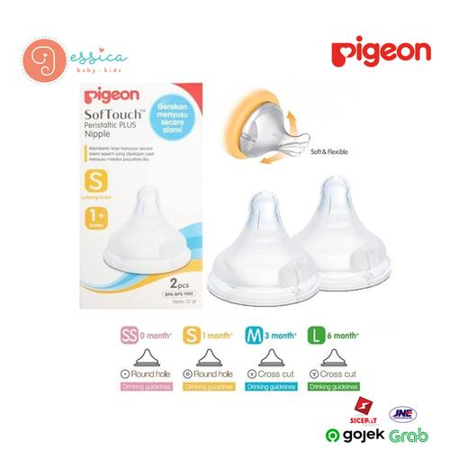 Jual Pigeon Soft Touch Peristaltic Plus Nipple (Dot Wide Neck) - SS-0m, 1pcs - Kota Cirebon ...