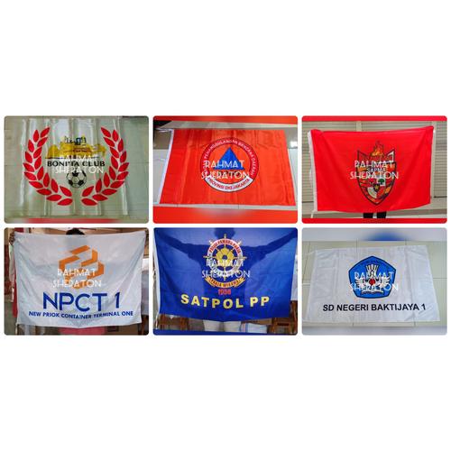 Jual bendera custom logo atau negara bahan satin ukuran 90 x 135 ...