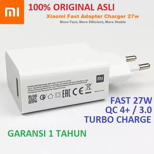 Jual Original XIAOMI 27W Charger Mi9 Mi 10 Note 10 Mi 9 Pro MDY-10-EL ...