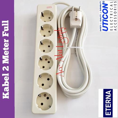 Jual Stop Kontak Uticon 6 Lubang+Kabel Eterna 2M+Steker Uticon(Rakitan) - Kab. Bogor - Acc Alat ...