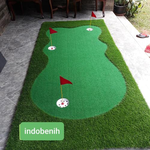 Jual lapangan golf mini portable-putting green portable 2.5m x 1.2m ...