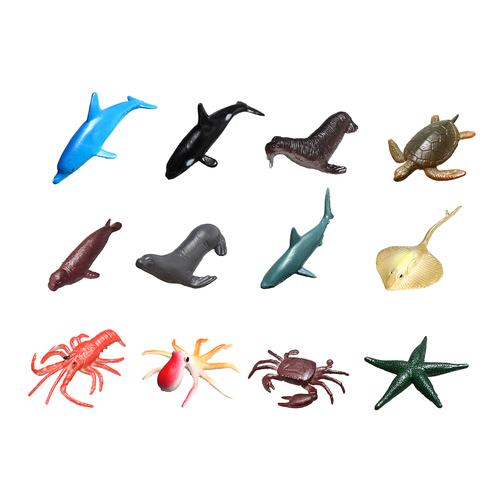 Jual 12Pcs/Set Plastic Ocean Animals Figure Sea Creatures Model Toys ...