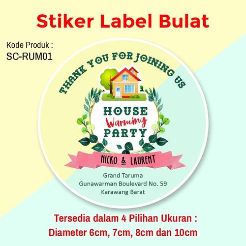 Jual Stiker Label Syukuran Rumah Baru Sticker Tumpeng Mini House ...