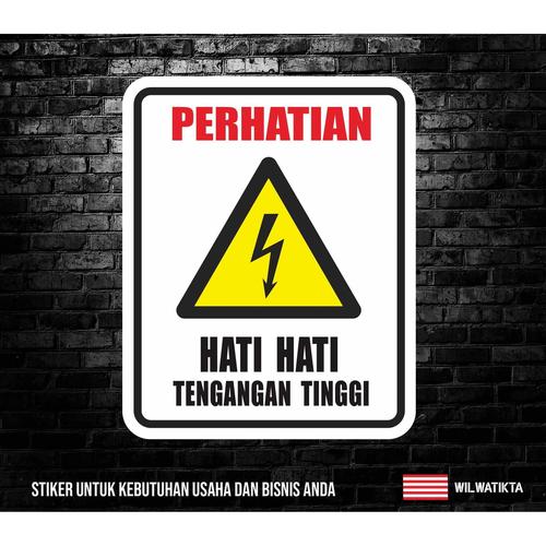 Jual sticker safety sign K3 panel listrik bertegangan tinggi 30cm ...