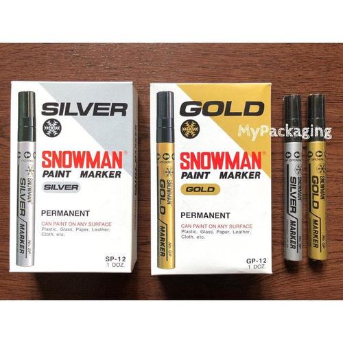 Jual Spidol SNOWMAN Permanent GOLD / Spidol EMAS GP-12 (Besar) - Kota ...