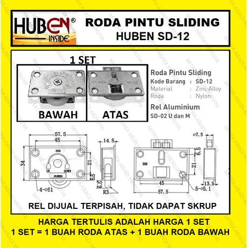 Jual Roda Pintu Lemari Sliding / Geser HUBEN SD-12 Roda Pintu Sliding - Jakarta Barat - Mitra ...