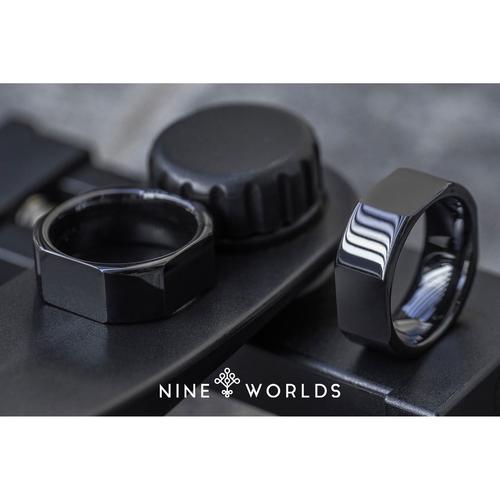 Promo Nine Worlds Ring cincin octa black zirconia crystal gift ...