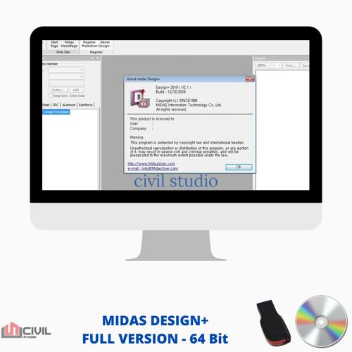 Jual Software Midas Design+ 2019 version 2.1 Full Version Lifetime (DVD ...