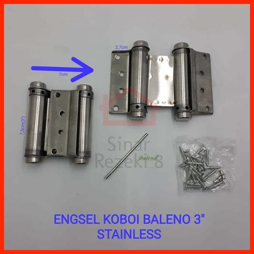 Jual 3" inch Engsel Koboi STAINLESS / Koboy Engsel Pintu Lipat Dua Arah ...