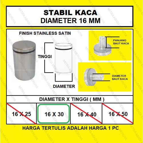 Jual Pen Iklan Baut Akrilik Sign Board Stabil Kaca 16 x 30 mm - Kota ...