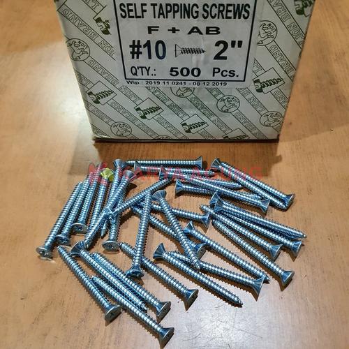 Jual Skrup Tapping 10 x 2" 5 cm 50 bj / Sekrup Taping Kepala Rata ...