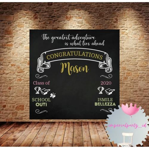 Jual Custom Graduate Backdrop Banner Spanduk Sekolah School Graduation ...