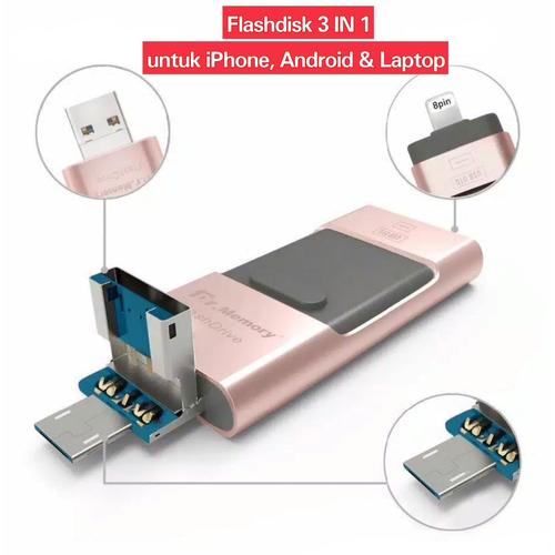 Jual 3 IN 1 OTG iPhone Flashdrive Flashdisk iPhone Kapasitas 512 GB ...