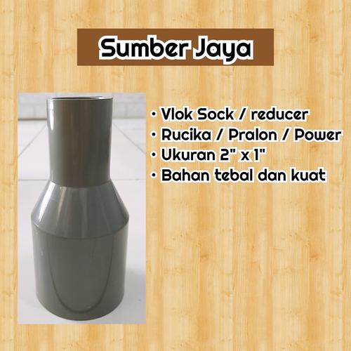 Jual Reducer pvc 2" Inch x 1" Inch / reducing socket/ vlok sok/ flok so ...