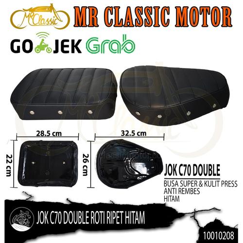 Jual Jok Honda C70/Pispot Model Pisah Depan & Belakang Roti Ripet Hitam ...