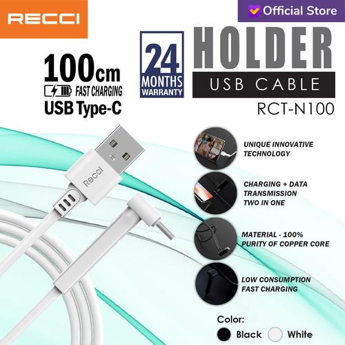 Jual RECCI USB Cable 100CM 2.4A Nylon HOLDER RCT-N100 Type-C Putih/Hitam - Jakarta Utara - Recci ...