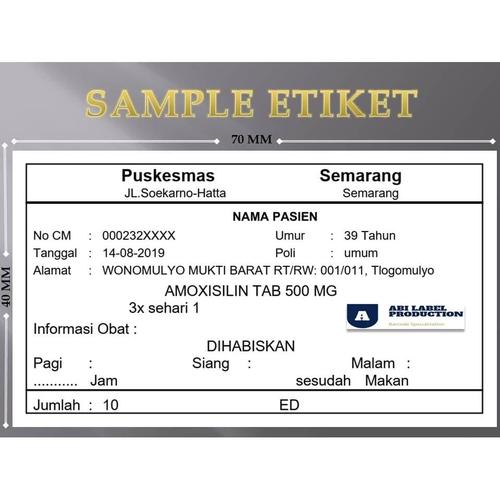 Jual Label Etiket obat Apotik Puskesmas 70x40 - 70 x 40 isi 1.000 Pcs ...