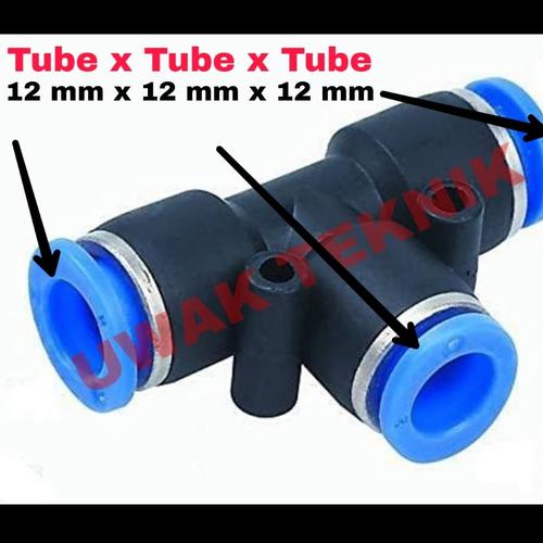 Jual Tee Push In Fitting 12mm x 12mm x 12mm pneumatic PU tubing - Kota ...